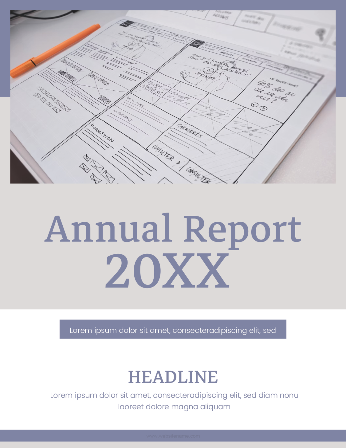 Annual Report Cover Pages for MS Word | Download Edit Print